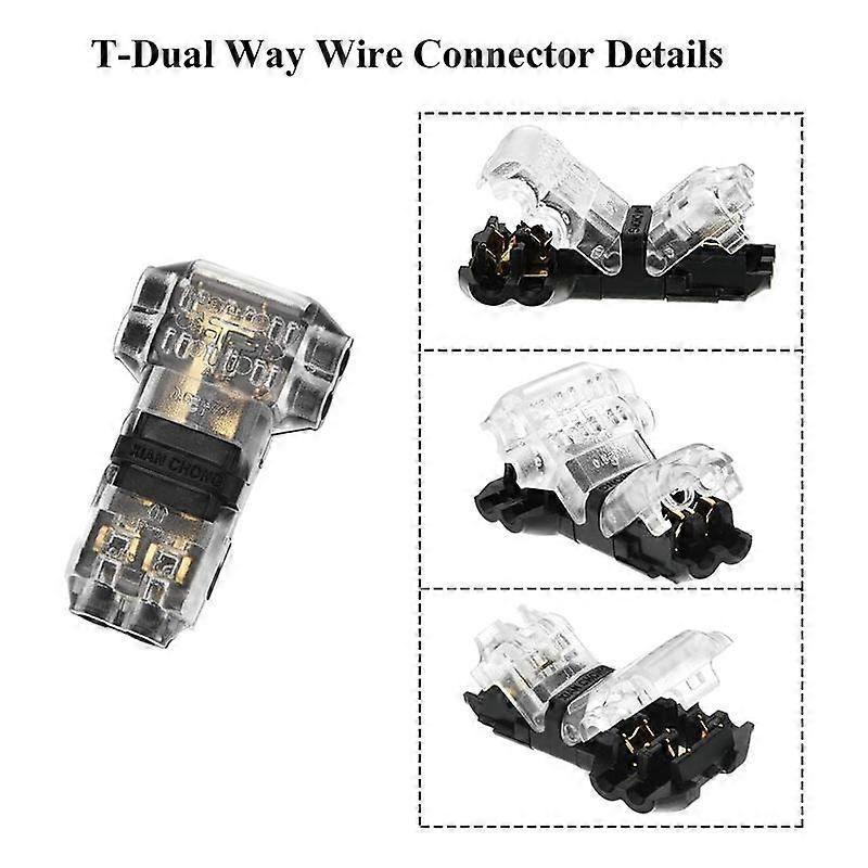 15 Pcs 3 Way 2 Pin Wire Connectors Low Voltage Universal Compact T-Tap ...