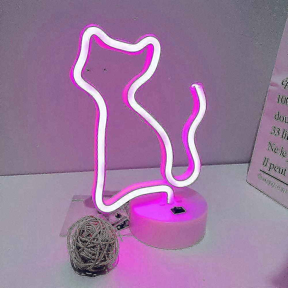 Neon Cat Light Sign Cat Neon Lights With Base Room Decor | Fruugo UK