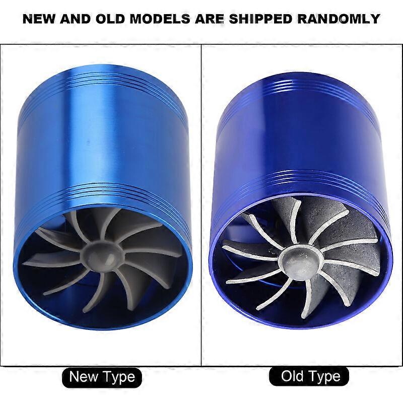 Car Air Intake Turbonator Twin Fan Turbine Super Charger Gas Fuel Saver ...