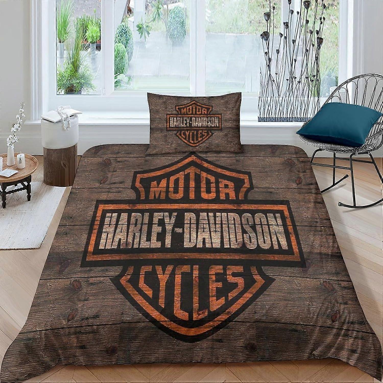 3D Printed Harley Davidson Comforter Cover Set 3 Pieces Duvet Cover ...