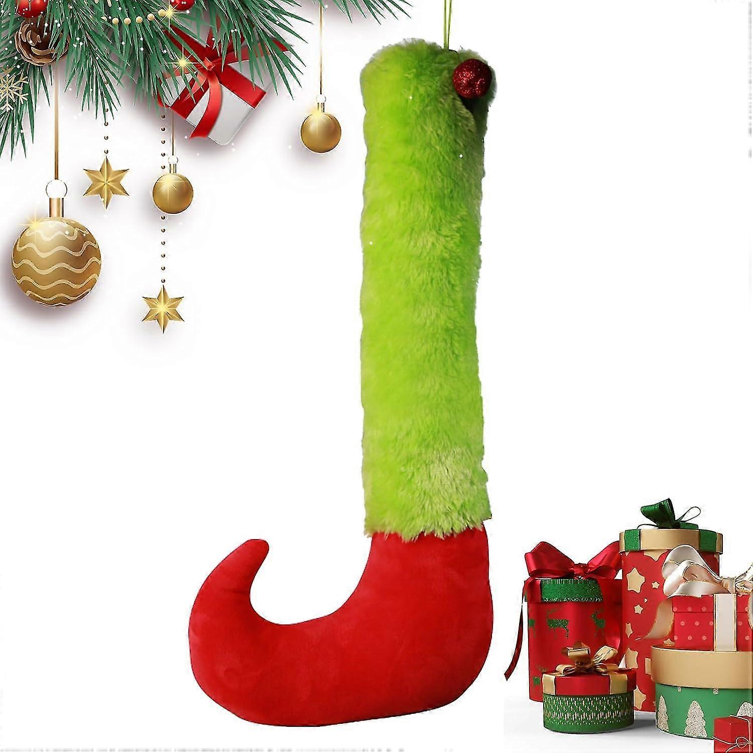 Elf Tree Decorations Furry Green Elf Legs Christmas Tree Topper ...