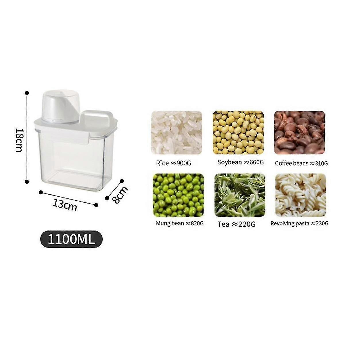 Food Storage Containers With Measuring Cup Rice Snacks Sugar Nuts Pet ...