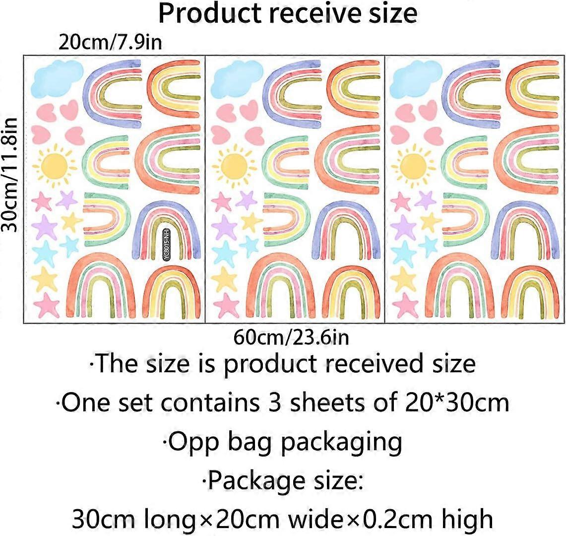 Rainbow Stickers Luminous Rainbow Wall Stickers Colorful Rainbow Wall ...