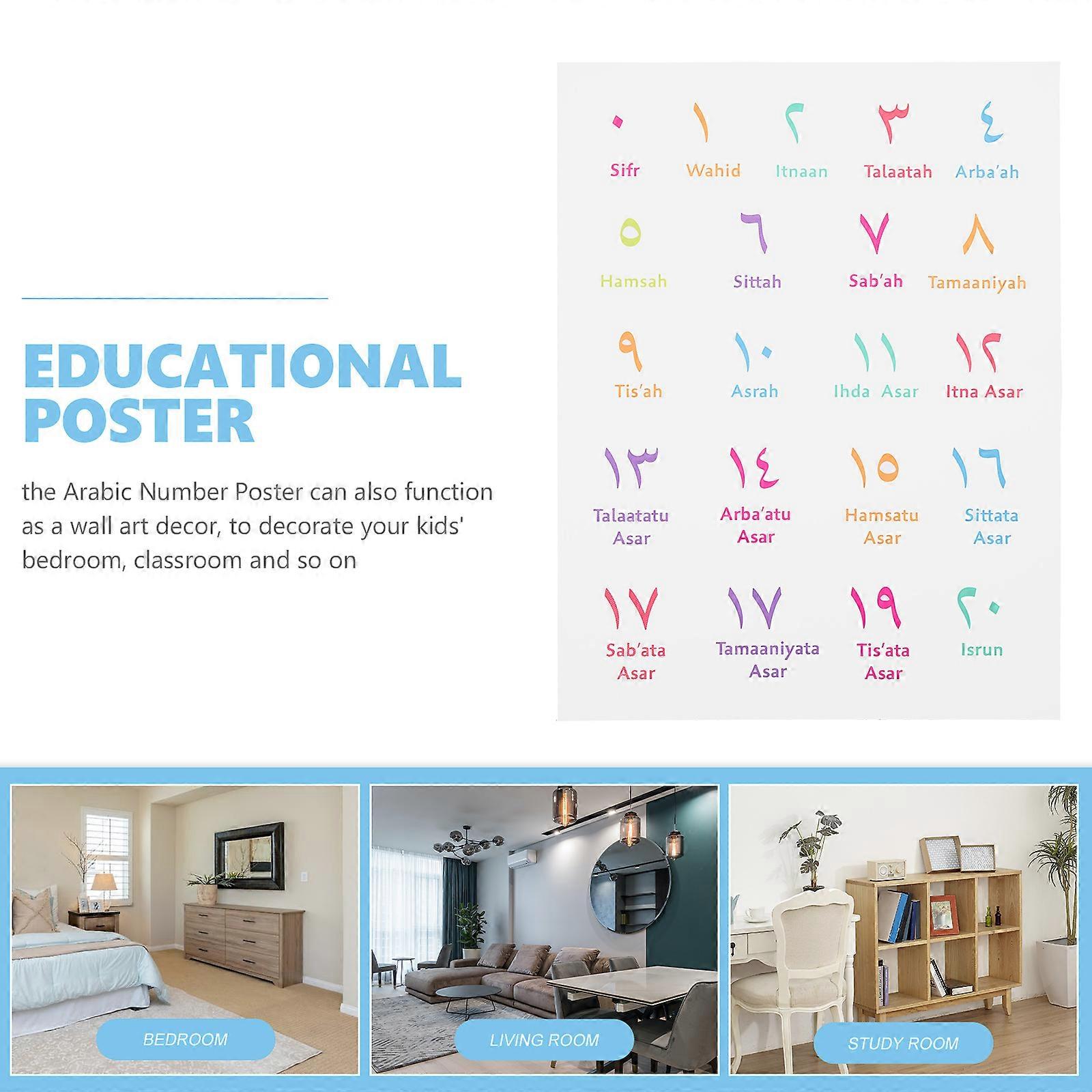 Arabic Number Poster Educational Posters Kids Learning Wall Charts ...