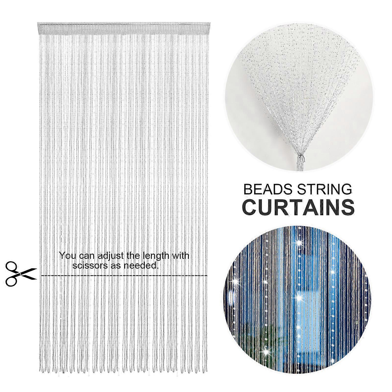String Curtain Panels Door Fly Screen Hanging Beaded Curtains Room Divider Net | Fruugo UK