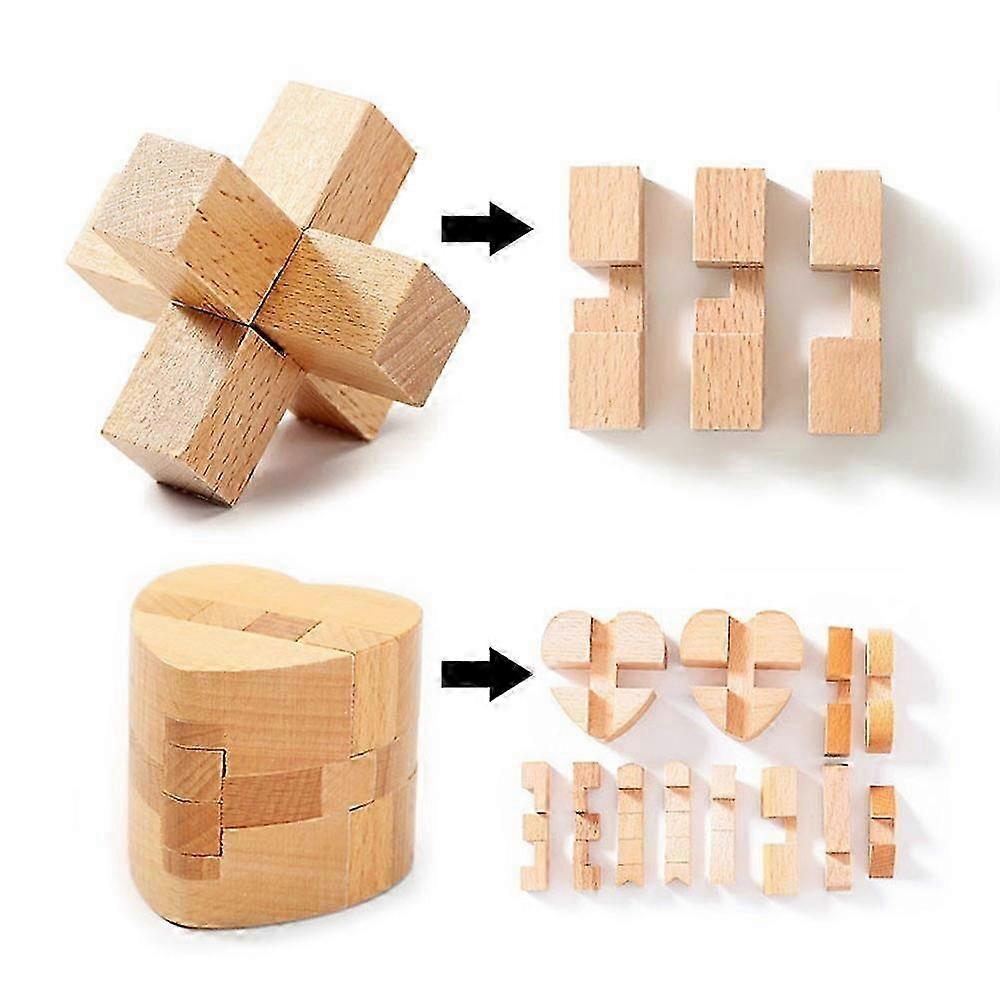 Educational Intelligence Game Luban Lock Cubes Iq Puzzle Brain Teaser ...