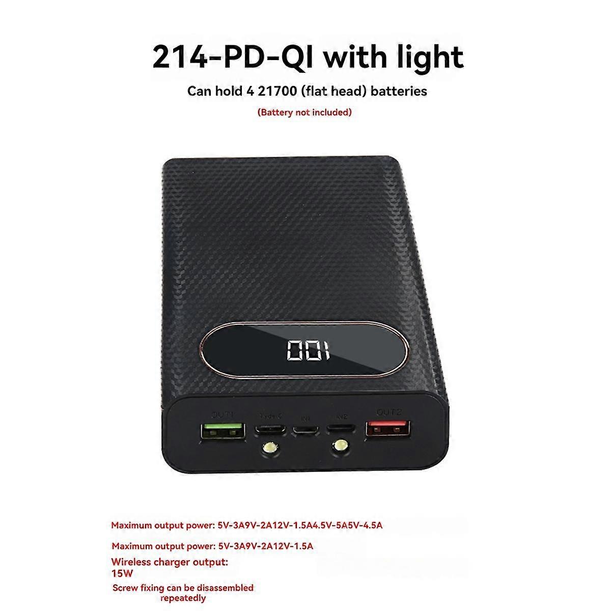 Wireless DIY Shell 21700 Battery Storage Box Quick Charge 22.5W ...