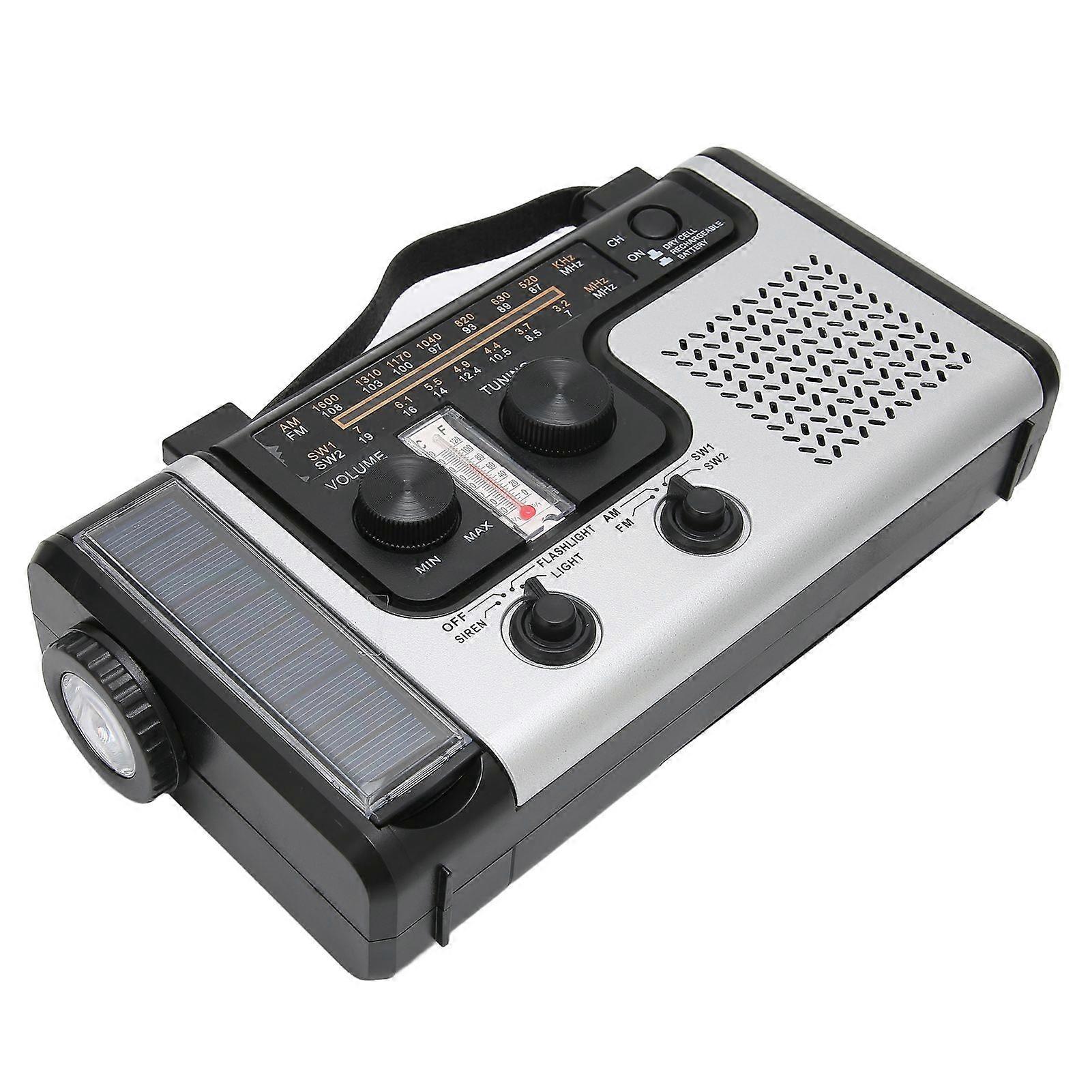 LED Hand Crank Radio AM FM SW Solar Dynamo Outdoor Emergency Radio with ...