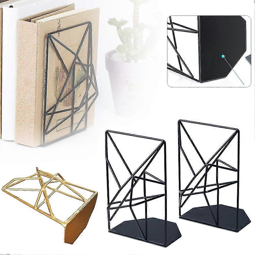 1 Pair Geometric Design Bookend Desktop Book Stands Study Home Office ...