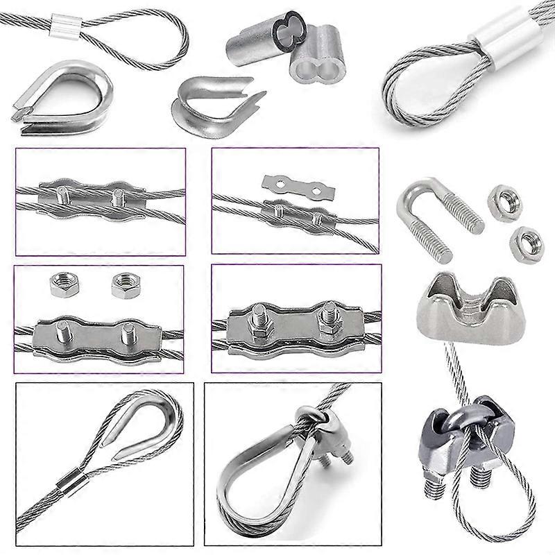 30 turnbuckle M5 wire tensioner set with turnbuckle wire rope clamp ...