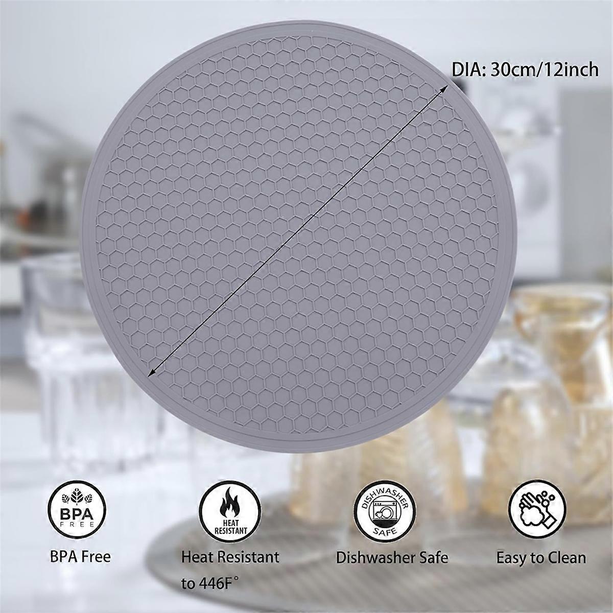 Silicone Microwave Mat - Round 12inchx12inch - 4pcs Heat ...