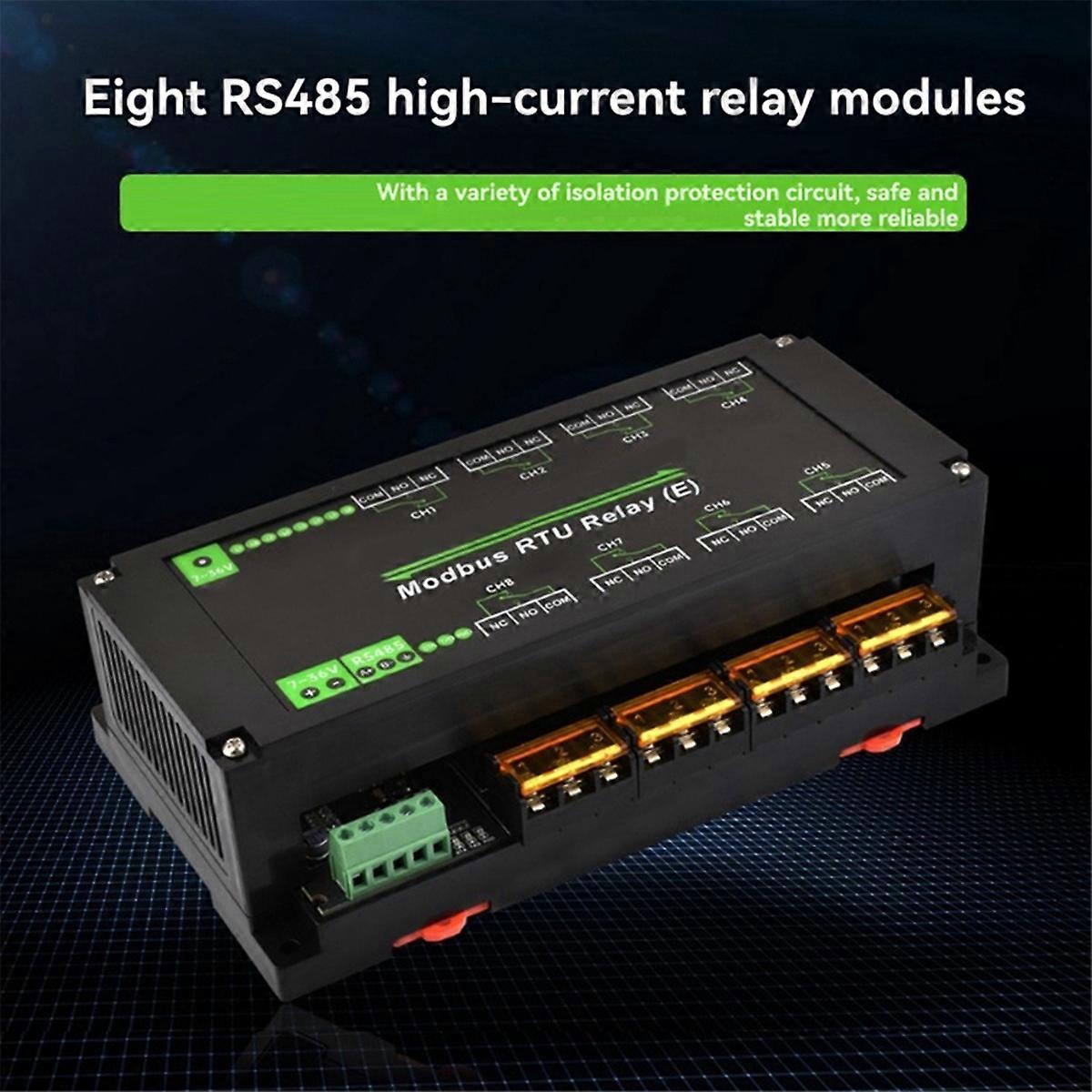 8-Ch RS485 Ethernet Relay Module Modbus RTU Protocol Various Isolation 30A High Current Relay ...