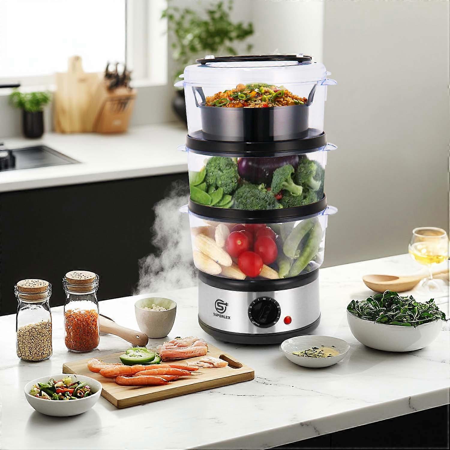 Steamer 2-Pack - Electric Rice Cooker & Vegetable Steamer Combo Set ...