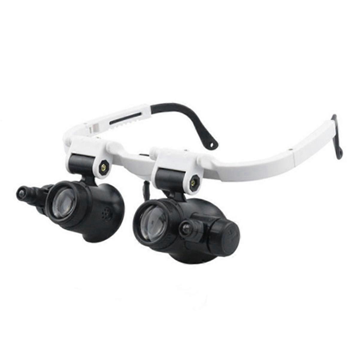 2Pcs Head-Mounted Microscope Jeweler Magnifier With LED Light | Fruugo UK