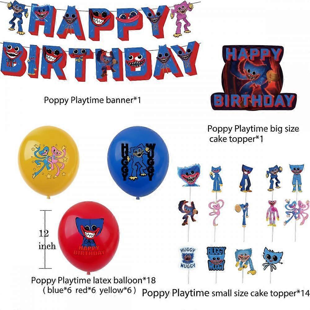 Halloween Poppy Playtime theme Party Decorations Include Happy Birthday ...