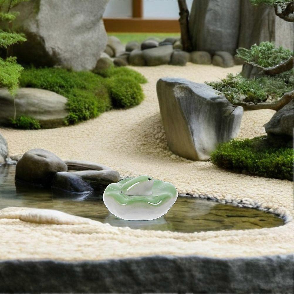 3Pcs Aquarium Floating Fish Statues Ceramic Fish Frog Figurines ...