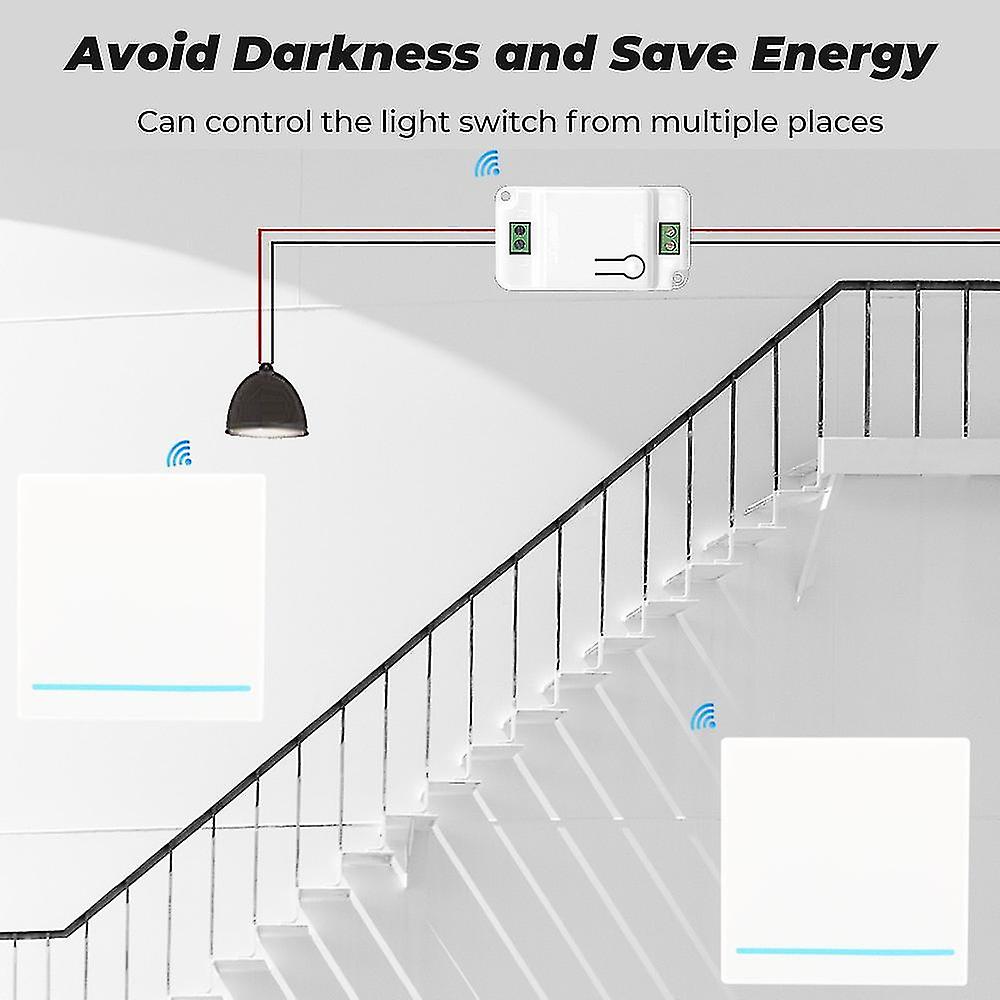 Wireless Wall Switch Light RF Remote Control 1/2/3 Gang 110V 220V ...