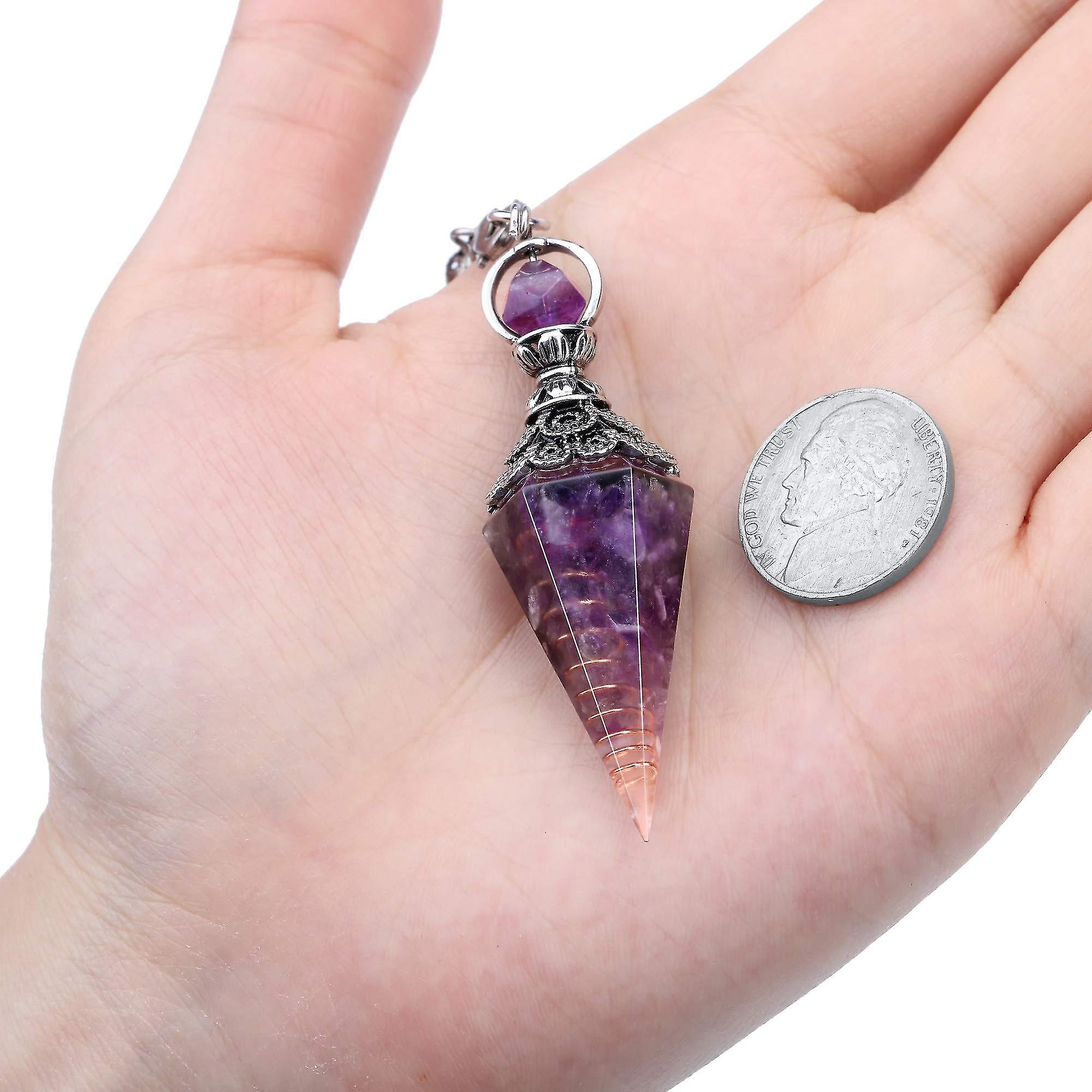 Chakra Crystal Pendulum Hexagonal Reiki Healing Crystal Points Gemstone ...