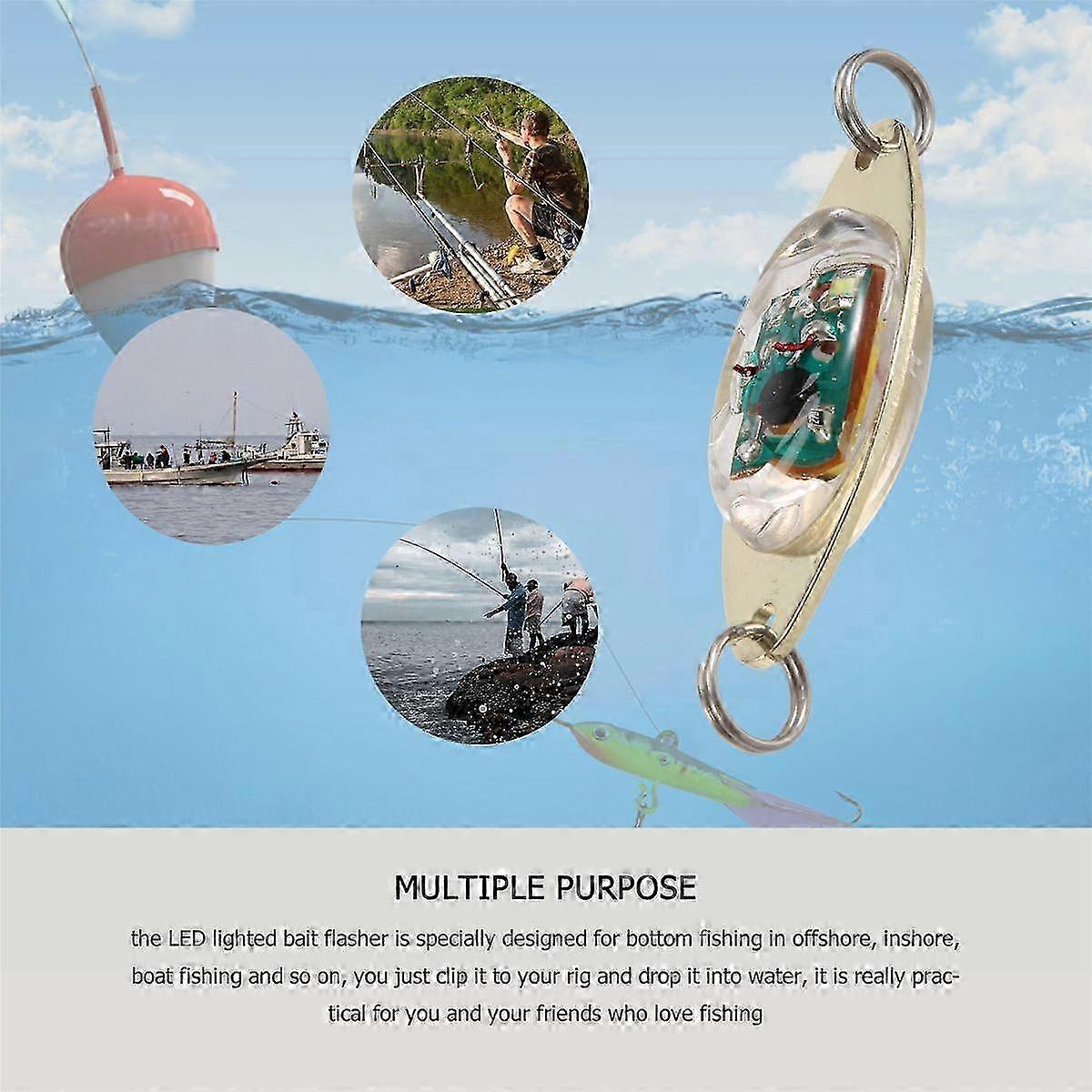 10 Pcs LED Fishing Lures Fishing Spoons Underwater Flasher Bass Halibut ...