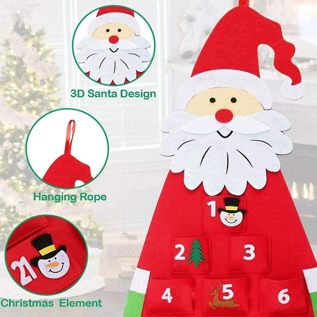 Felt Advent Calendar Santa Santa Claus Advent Calendar Diy Felt ...