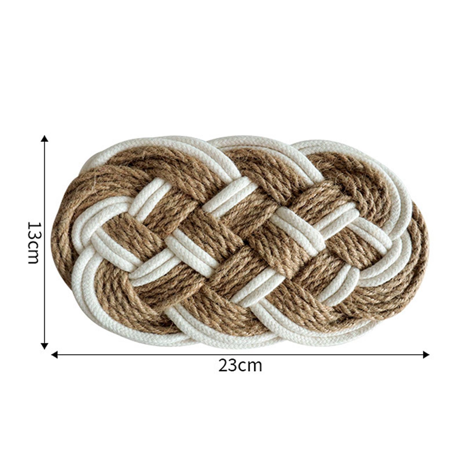 Round/oval Braided Placemats Woven Flax Washable Heat Resistant Non ...