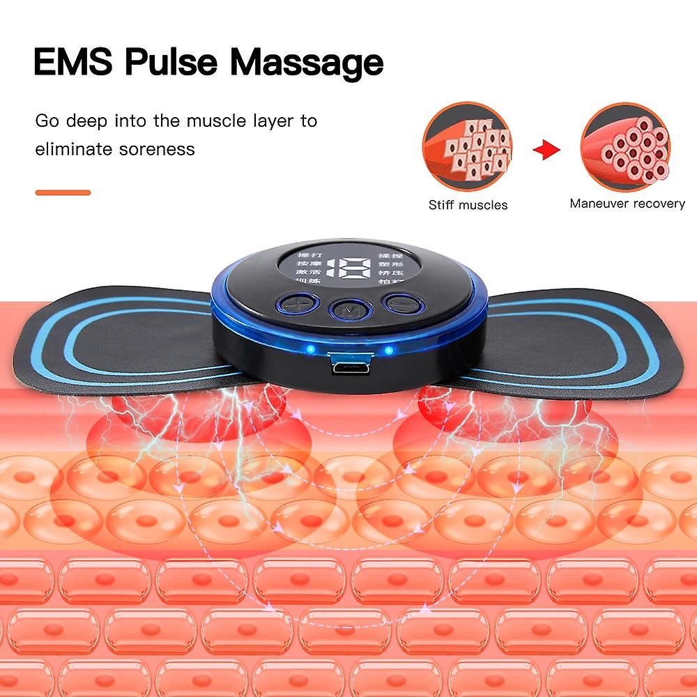 EMS Neck Massager Rechargeable Cervical Massage Sticker Patch 8 Mode 19 ...