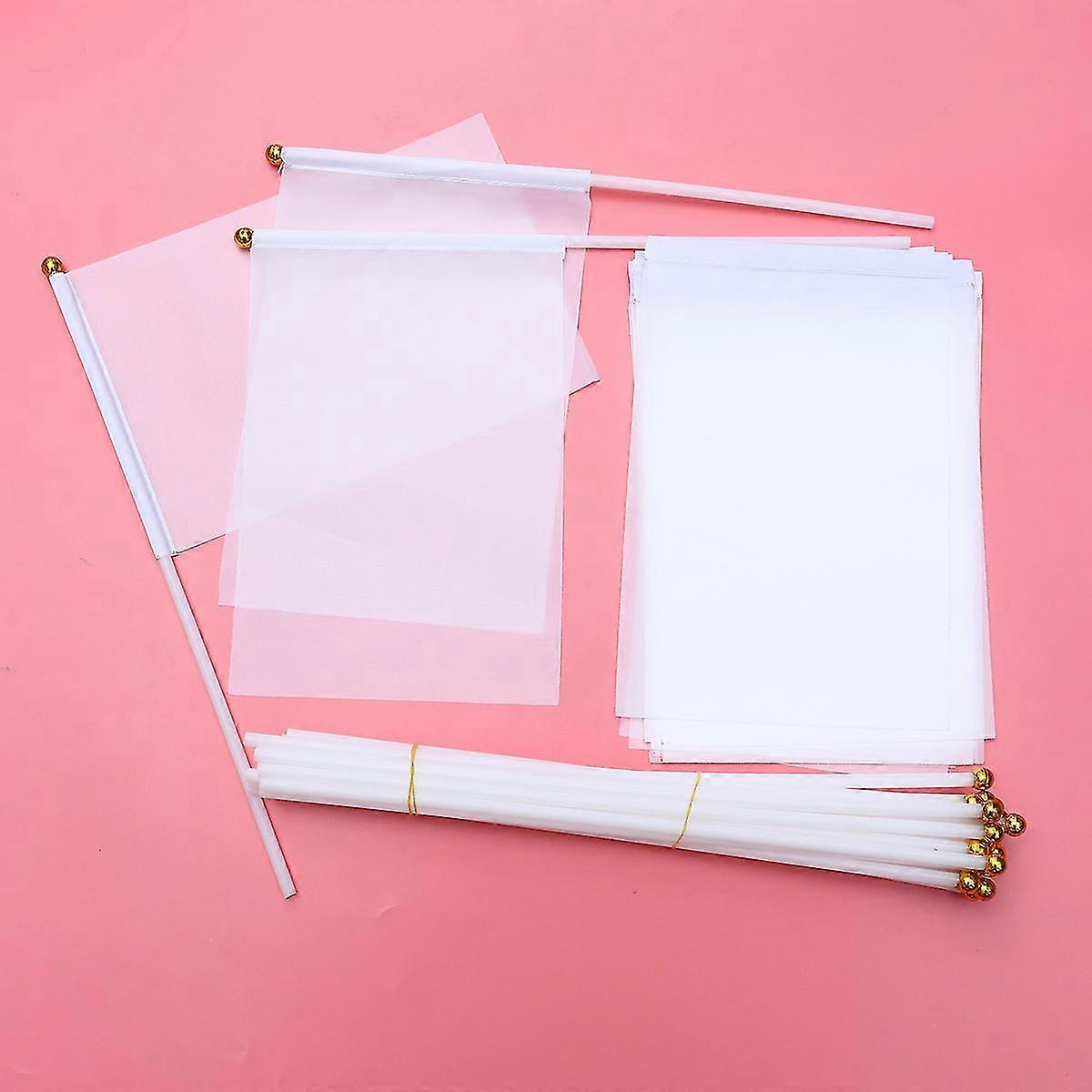 24 Pcs Outdoor Flag Small Garden Flags Small White Flags Office Desk ...