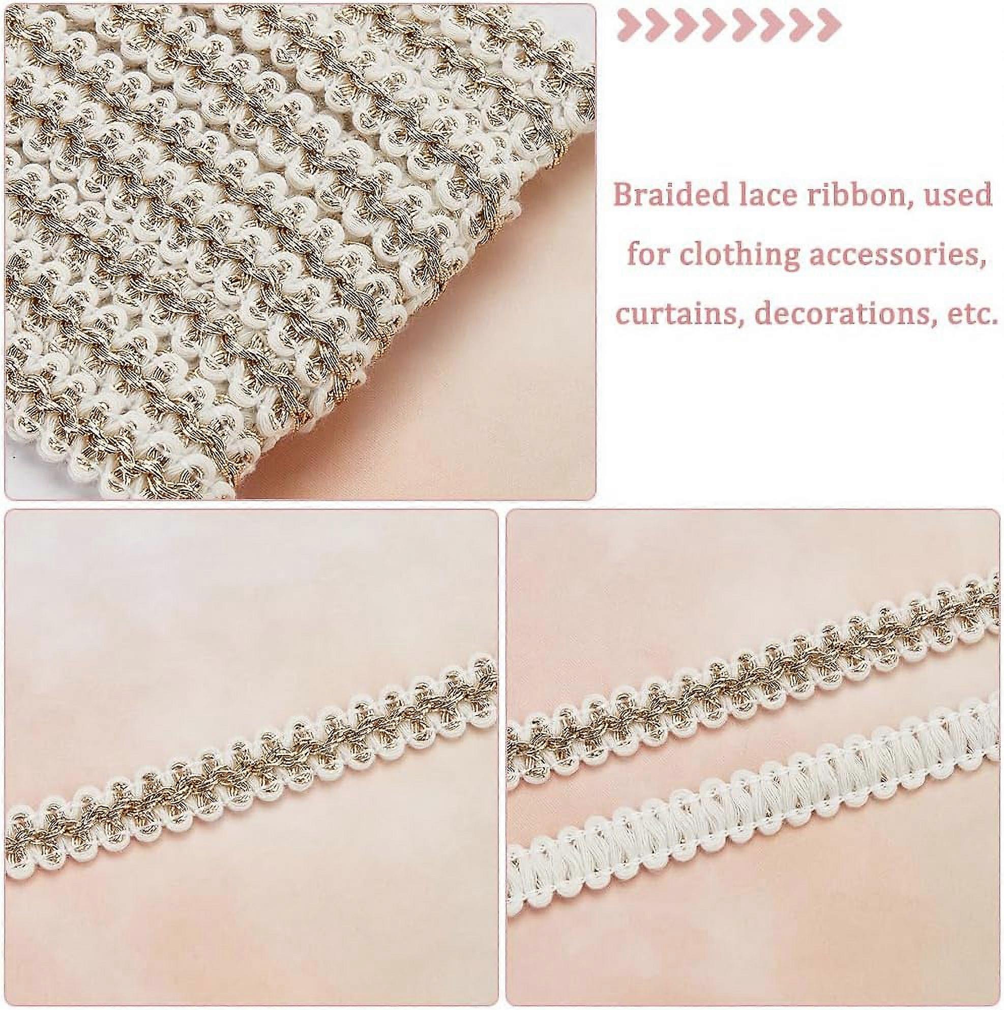 10 Yards Polyester Woven Braid Trim 13mm Wide Braided Lace Ribbon Wave ...