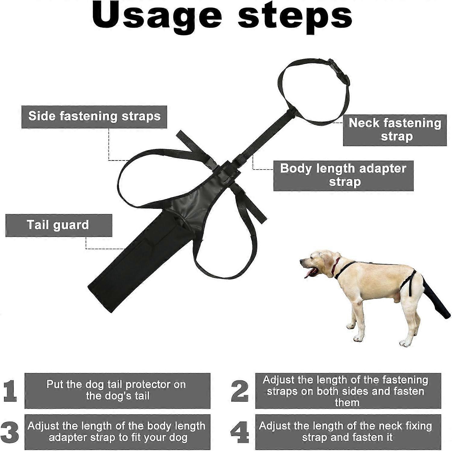 Dog Tail Protector, Dog Tail Guard Dog Tail Cover for Wounds Black Dog ...