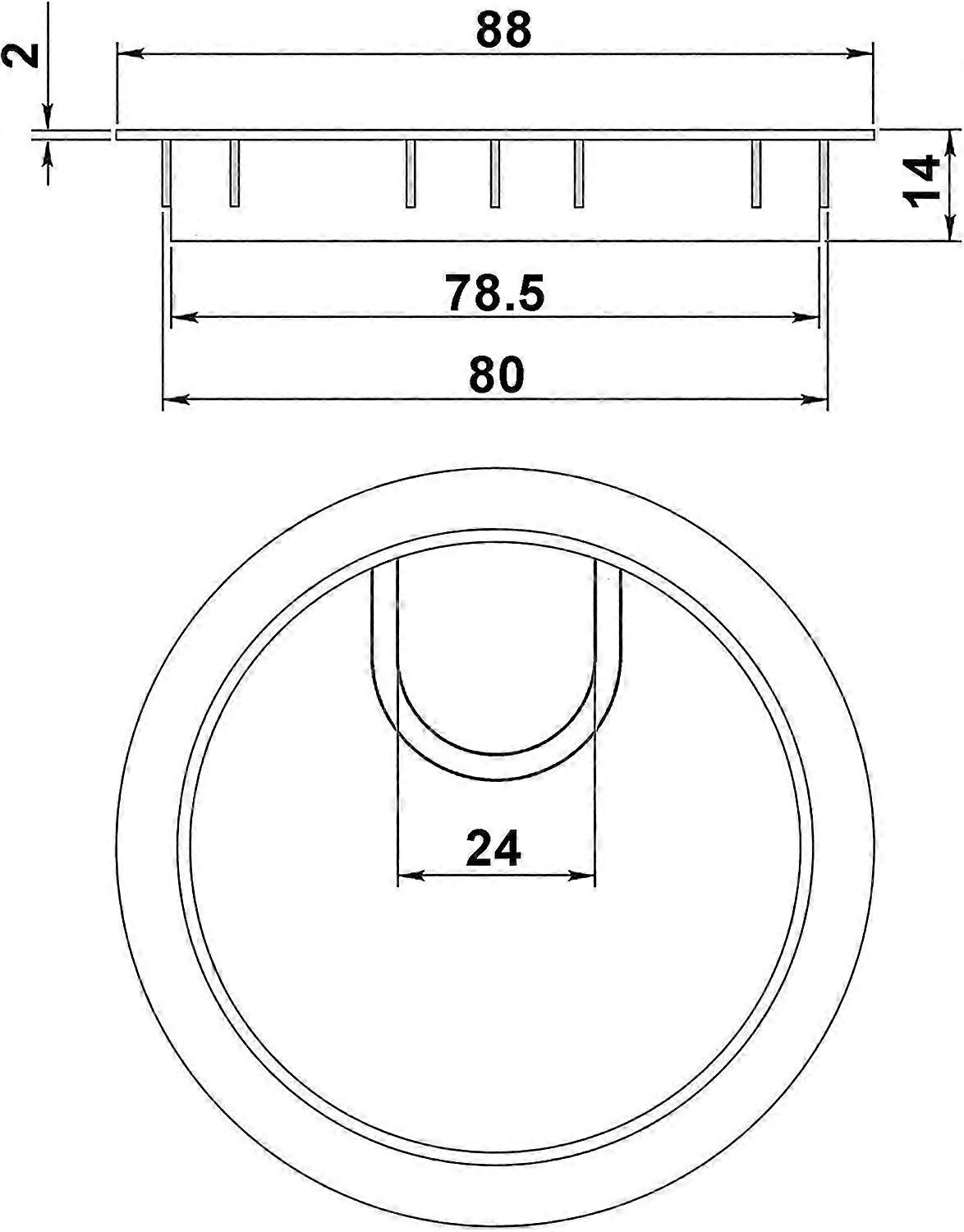 Round Wire Cable Cover 80mm for Recessing on Office Table Cable ...