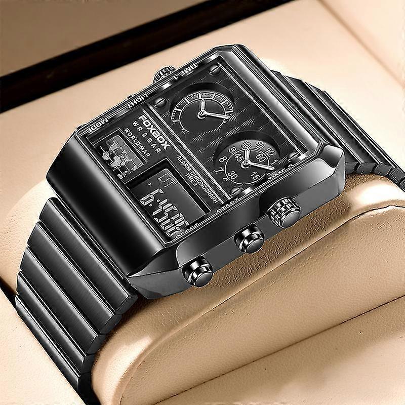 New Watch Luxury Fashion Men Watches Gold Stainless Steel Sports Square ...