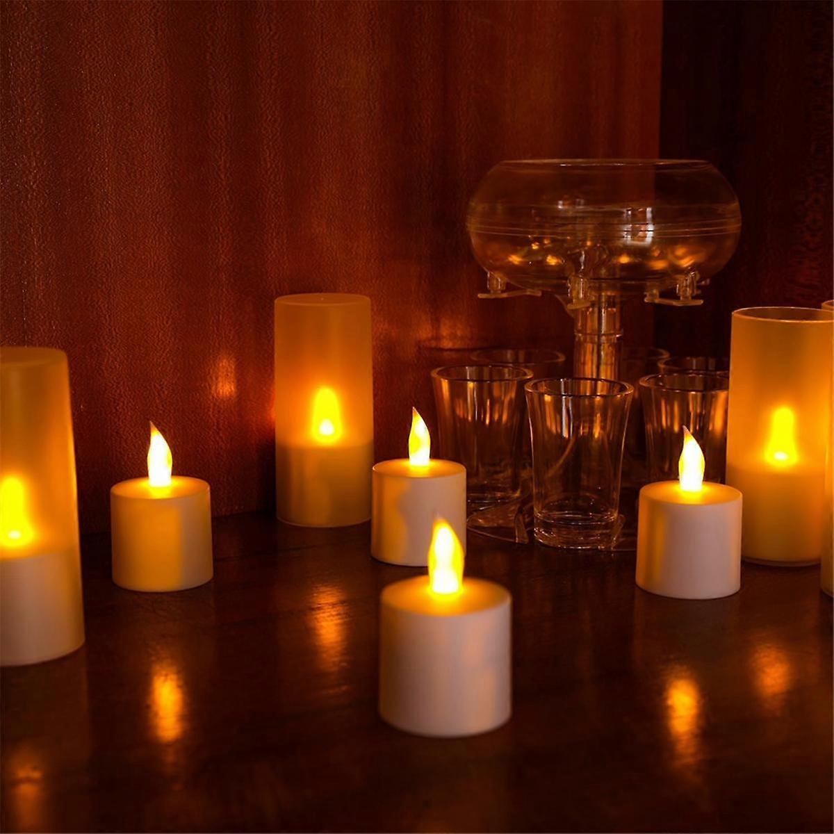 Flameless Candles with Remote Control & Charging Base, 12pcs USB ...