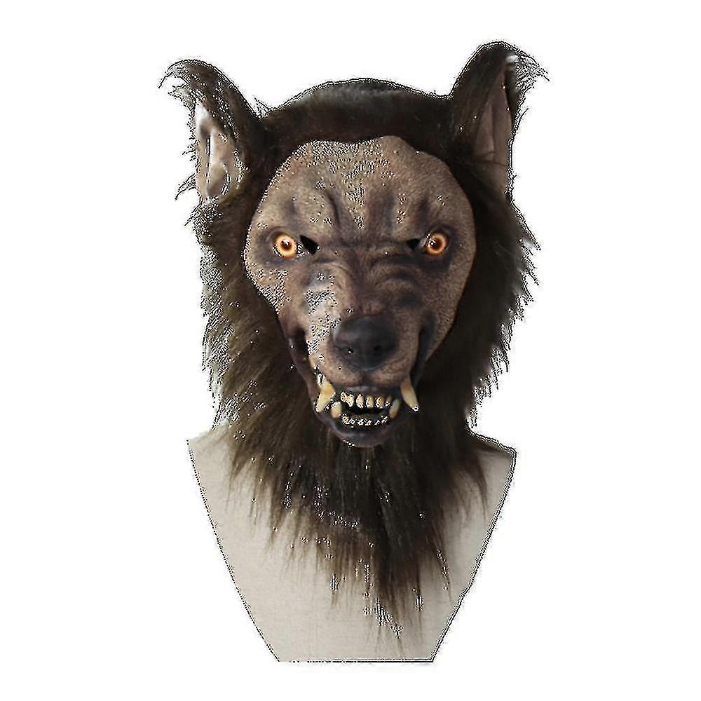 Wolf Mask Wolfman Latex Mask Werewolf Headwear Costume Mask Halloween ...