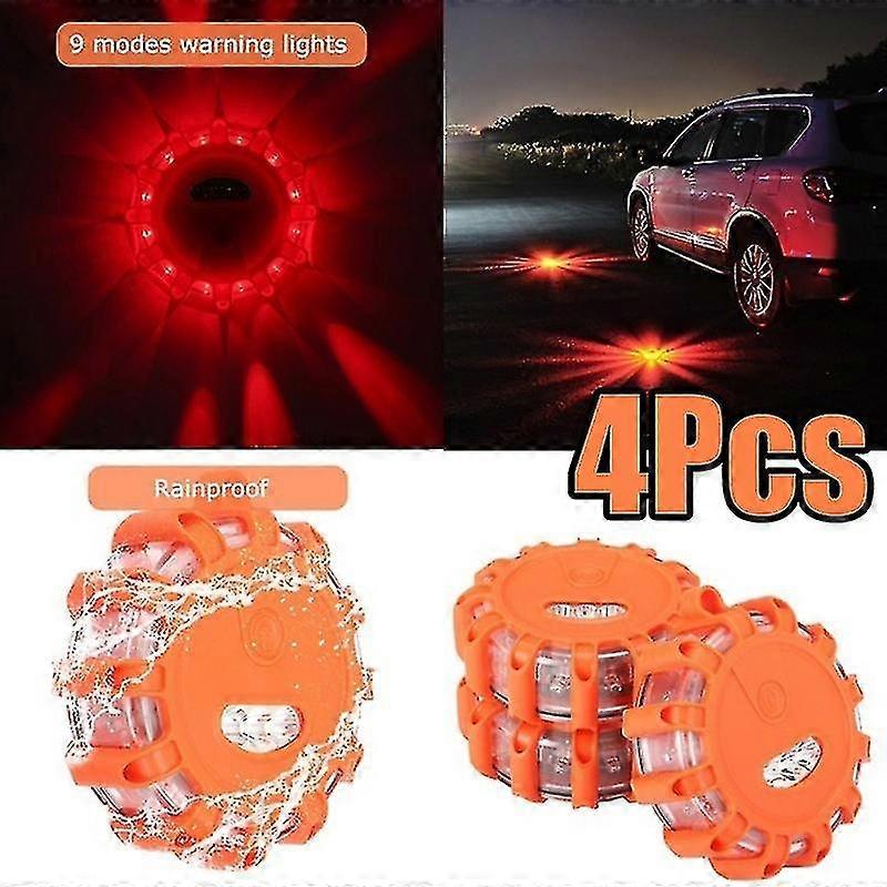 1/2/3/4 Pack Led Safety Flares Road Emergency Lights Roadside Safety ...