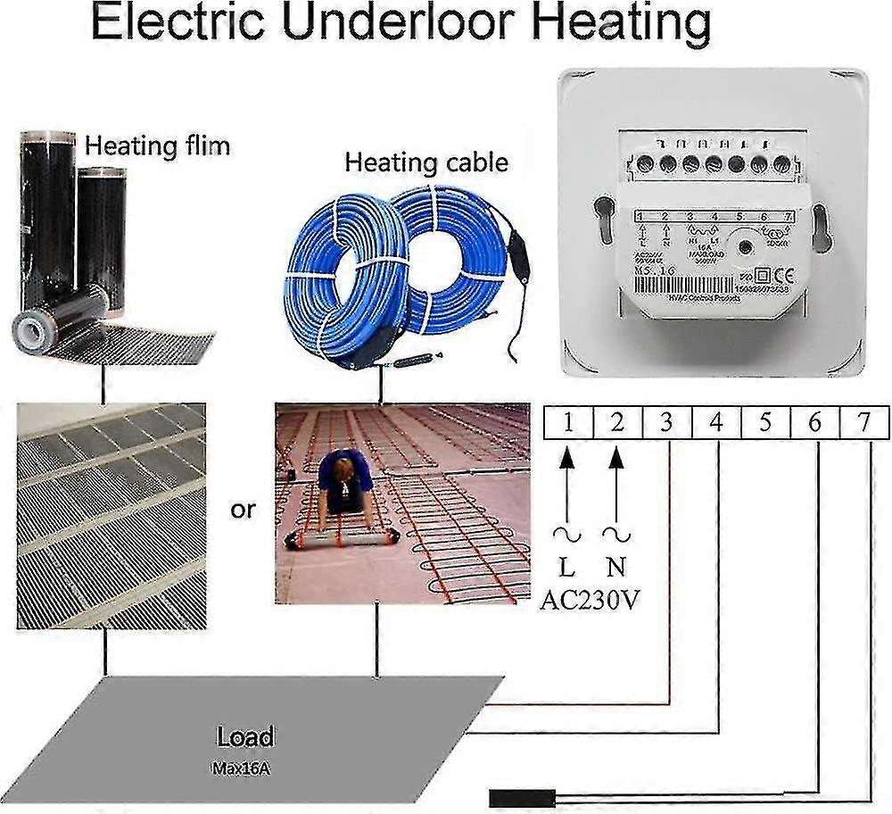 Manual Underfloor Heating Thermostats 220v 16a, Electric Underfloor ...