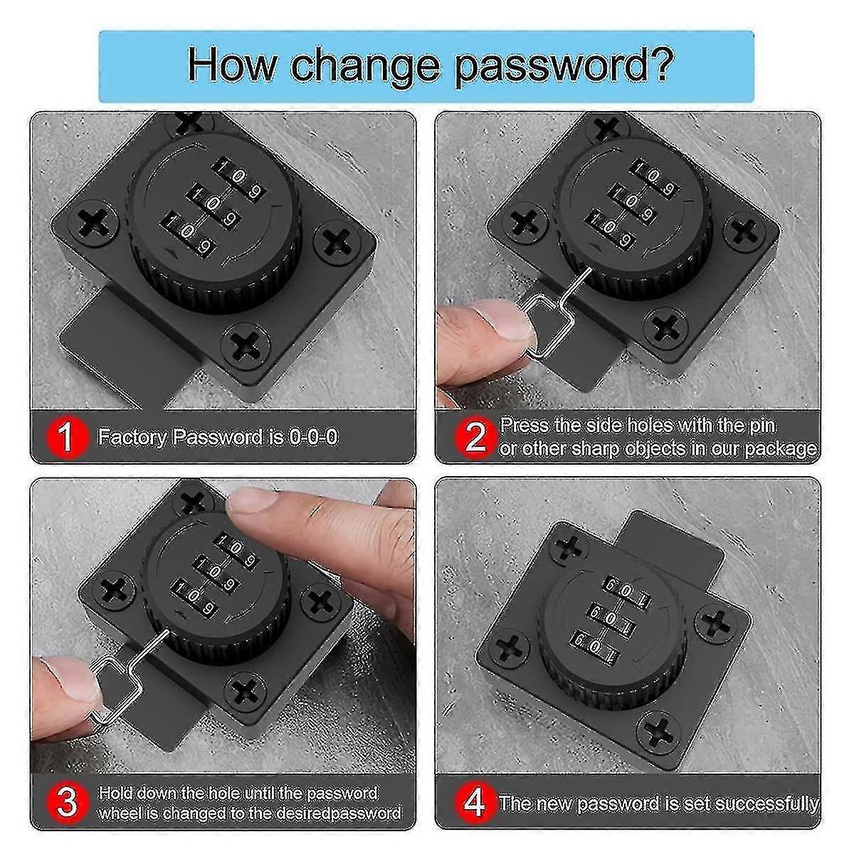 Cabinet Door Latch Keyless Combination Lock Cabinet Mechanical 3-digit ...