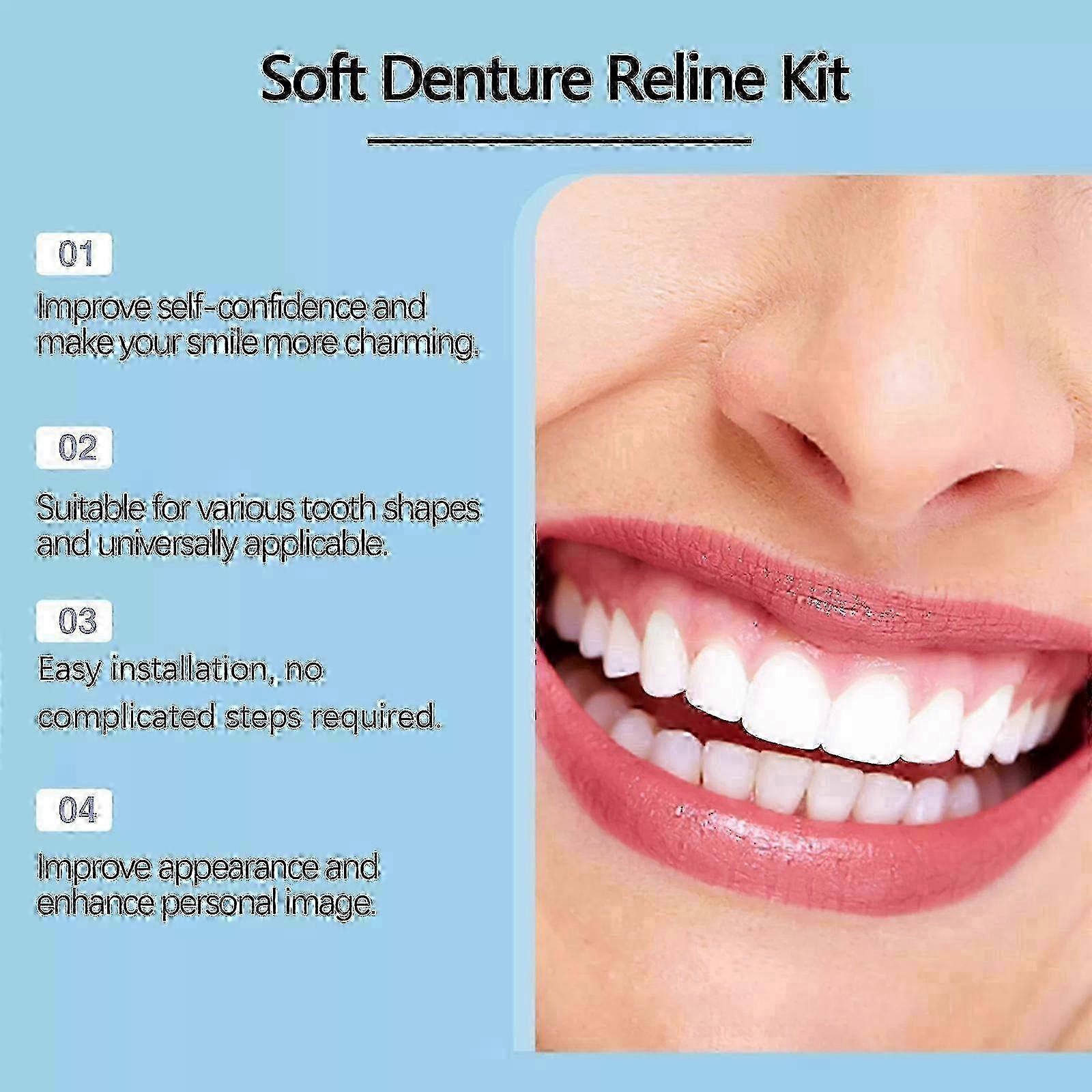 Perfect Fit Denture Silicone Reline Kit Soft Denture Reline For Men And ...