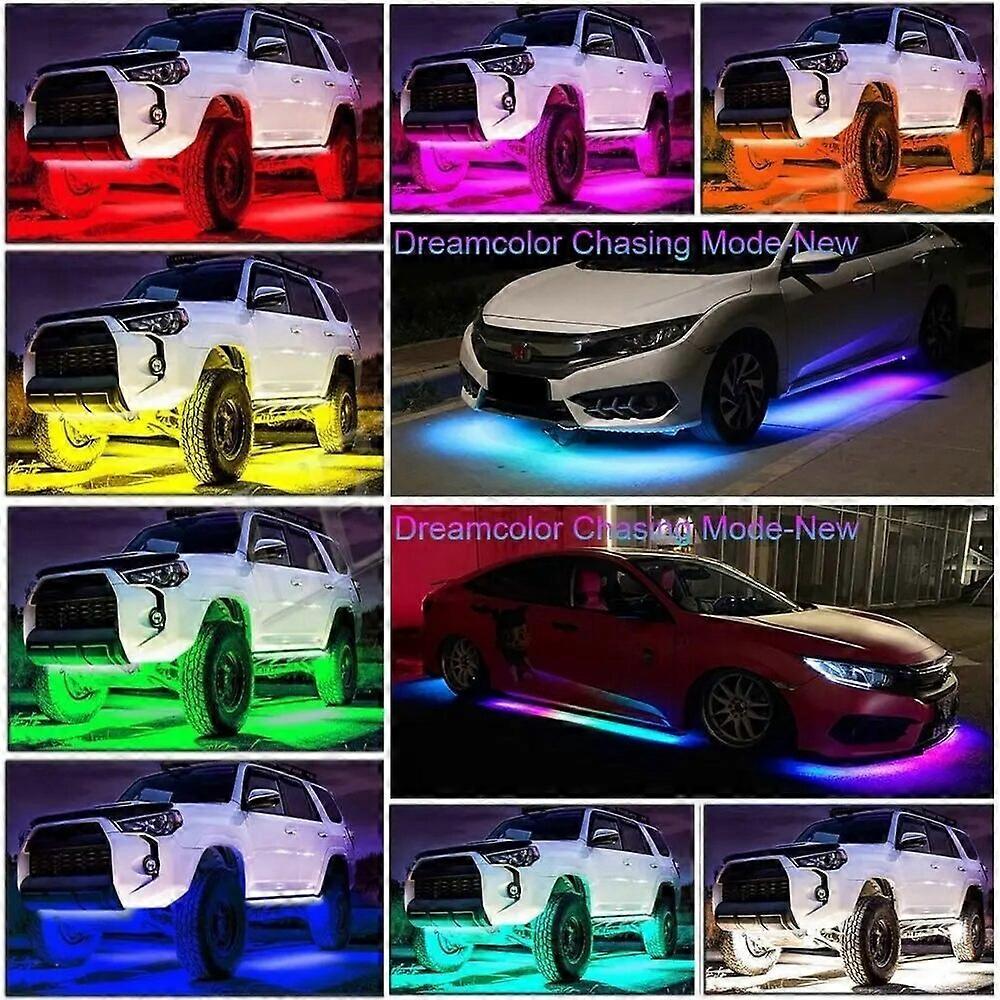 Neon LED RGB Car Underglow Bottom Light Remote/APP Control Flexible ...