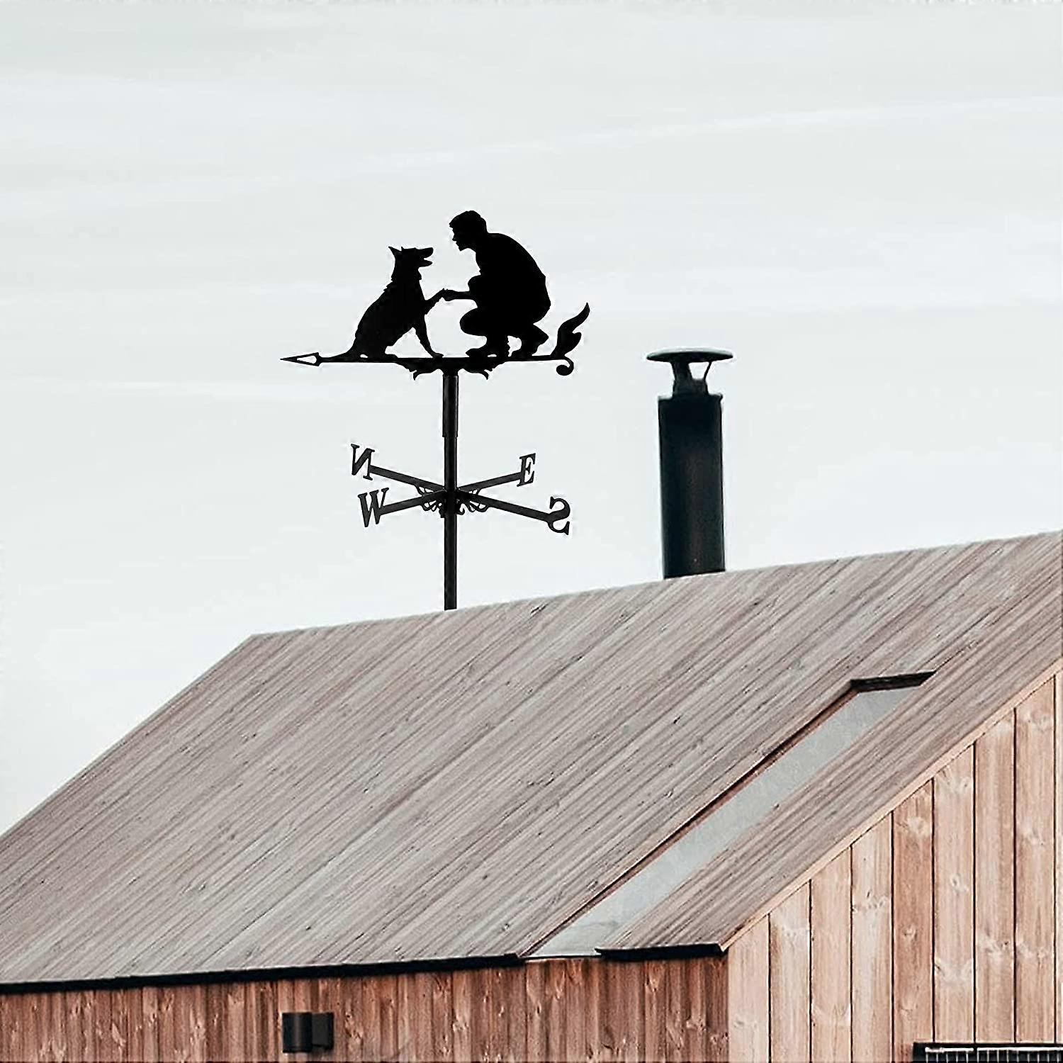 Weather Vane with Wind Direction Indicator for Man and Dog Hollow ...