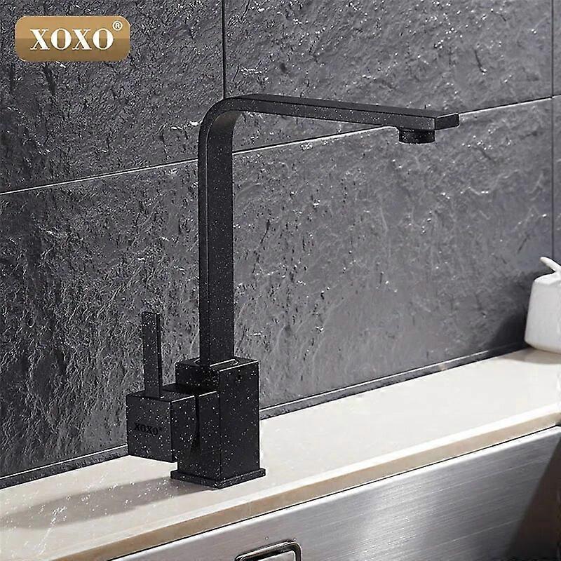 Polished Black Brass Swivel Kitchen Sinks Faucet 360 degree rotating ...
