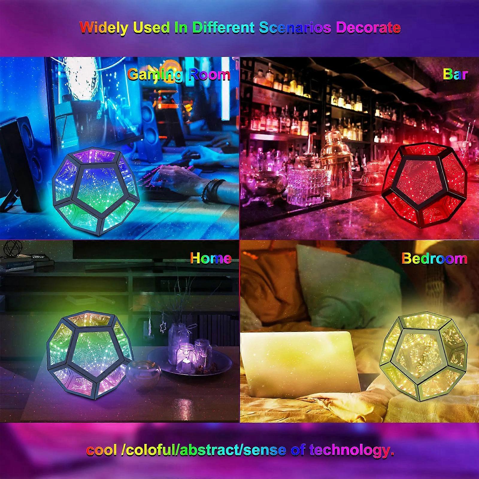 2023 New Infinity Dodecahedron Gaming Light, Cool RGBW Led Desk Table ...