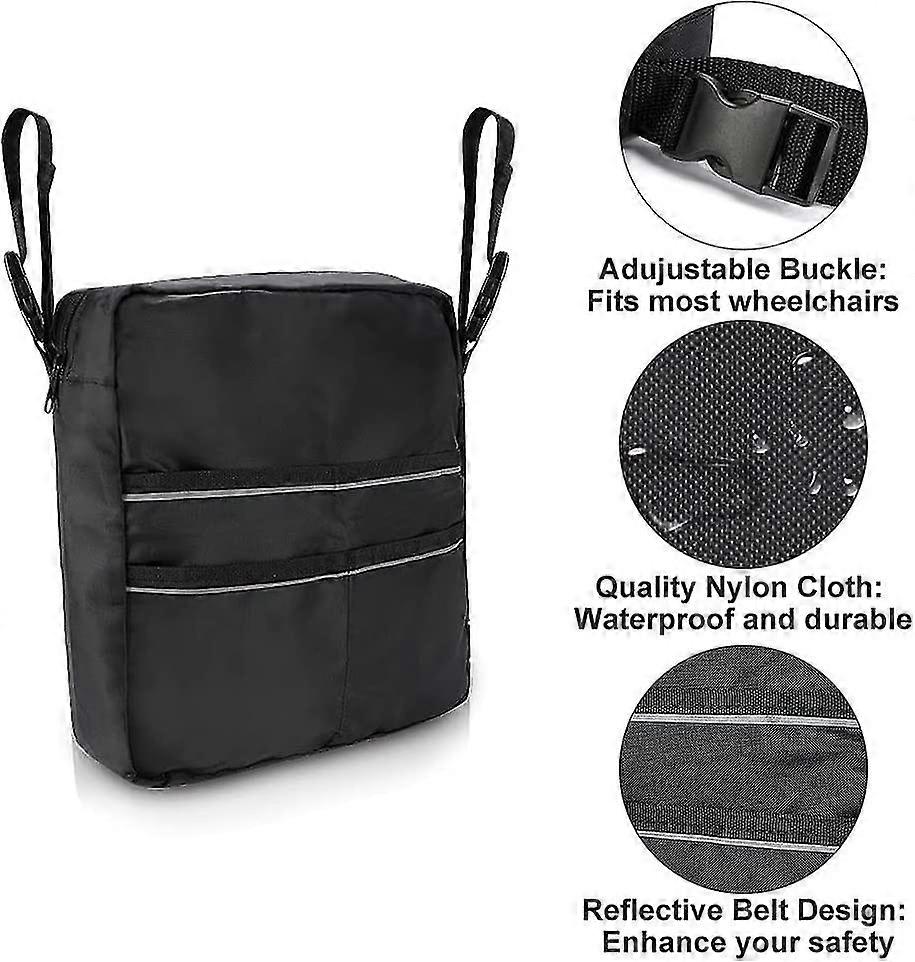 Wheelchair Bag With Pockets, Large Capacity Wheelchair Backpack Bag ...