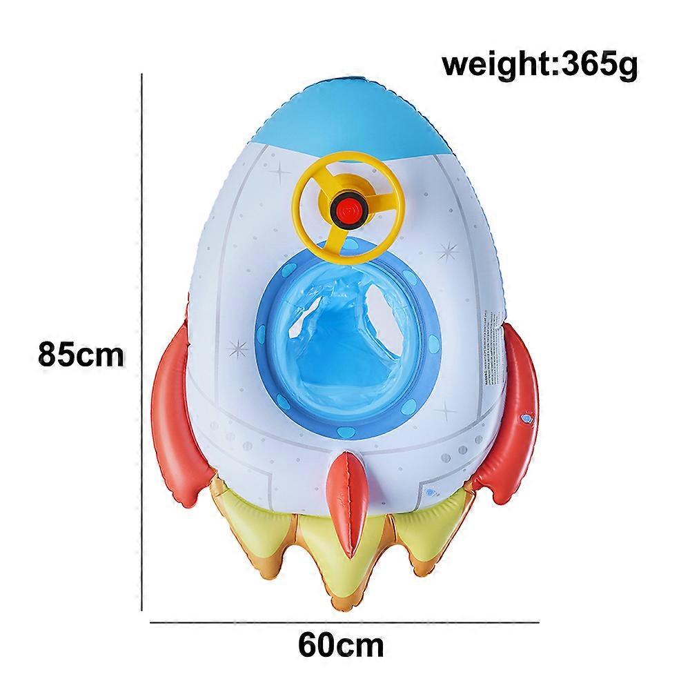 Rocket Shape Pool Float Inflatable Swimming Ring with Steering Wheel ...