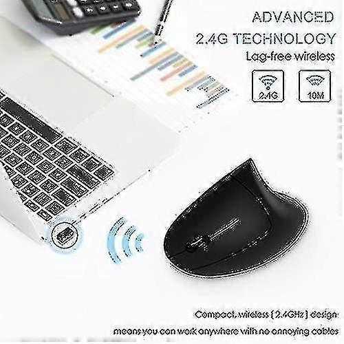 Left Handed Mouse, Vertical Ergonomic Mouse,wireless 2.4g Usb Lefty ...