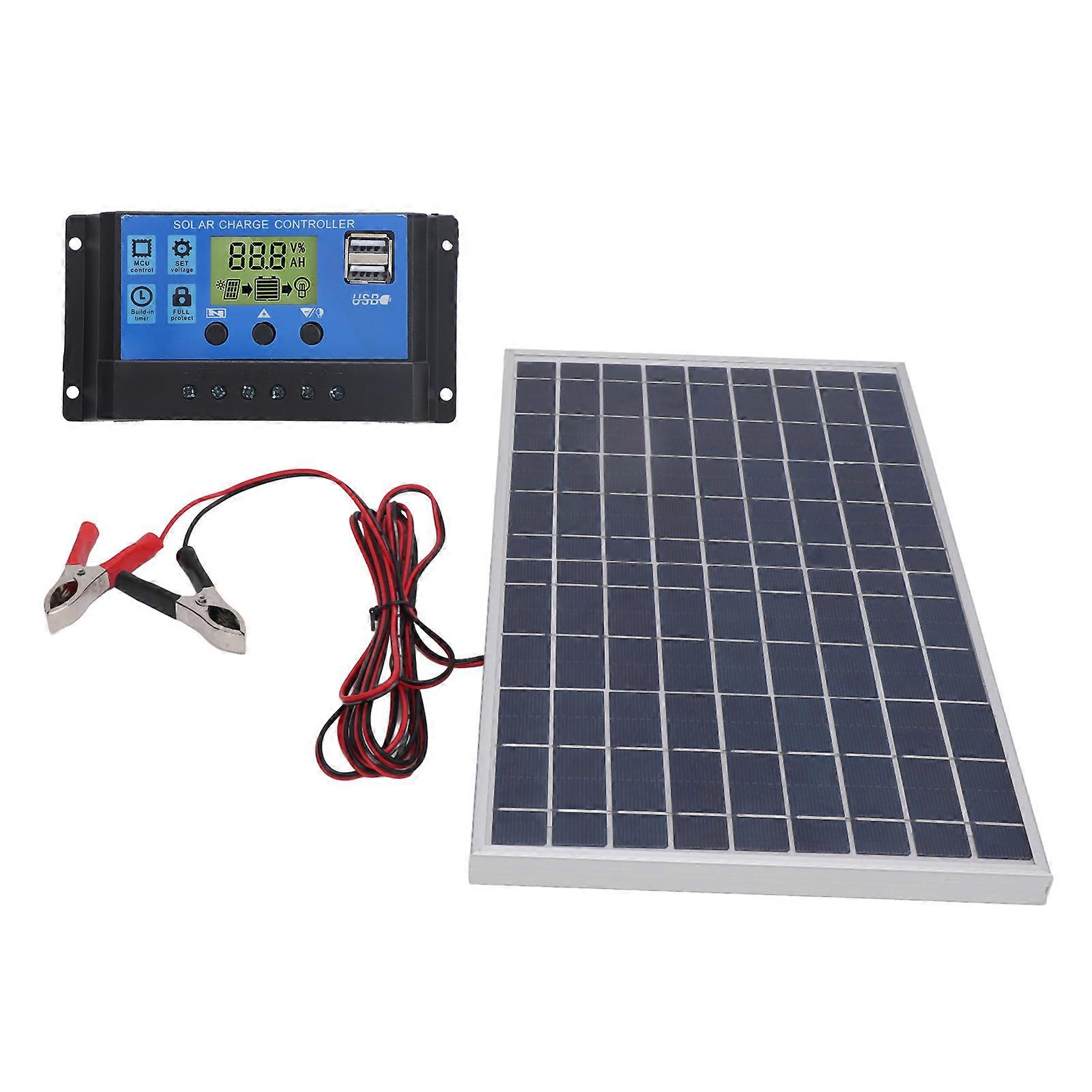 Solární panel 10W 12V Polykrystalický IP65 Vodotěsný přenosný 30A ...