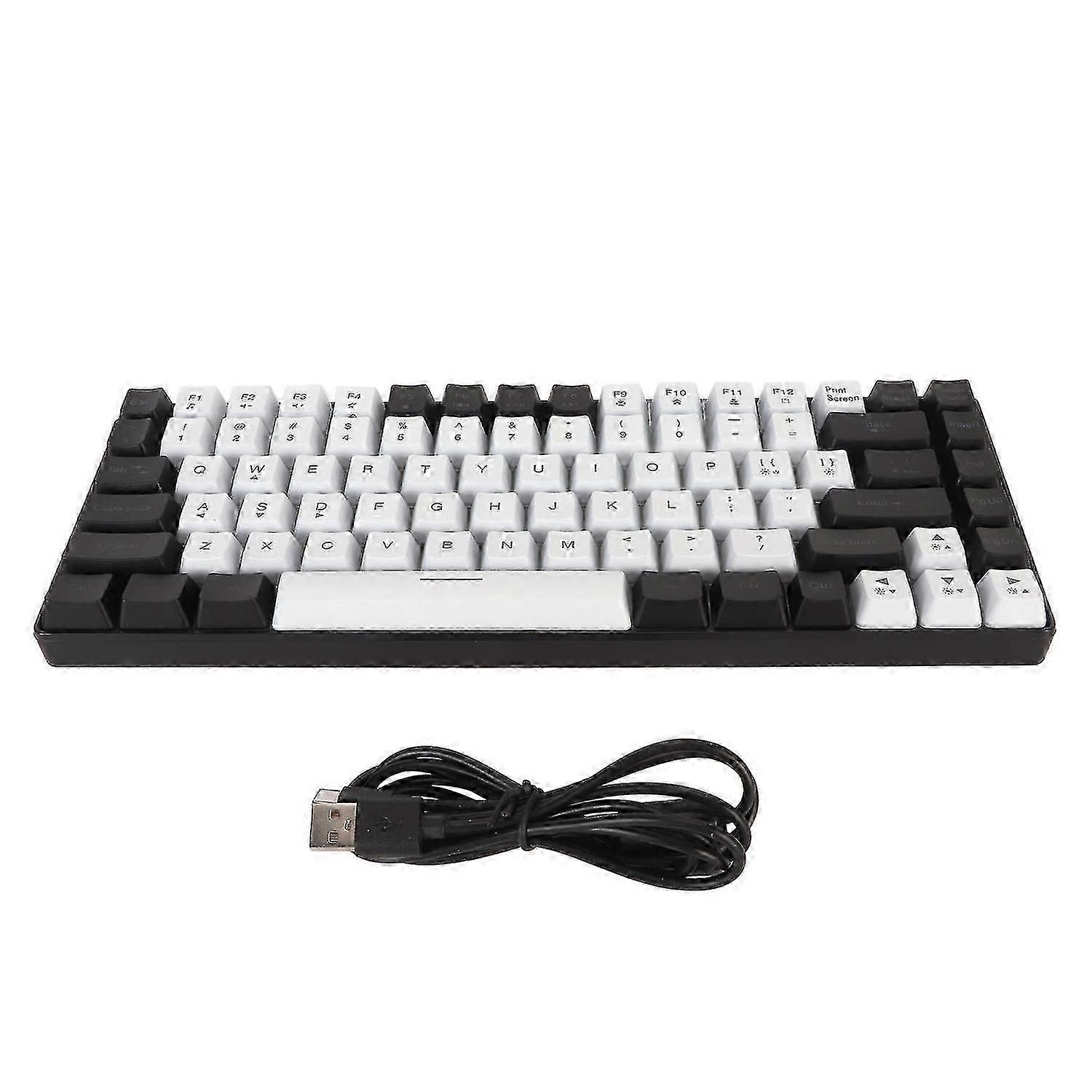 Gaming Keyboard Type C 84 Keys RGB Backlit Ergonomically Curved Quiet ...