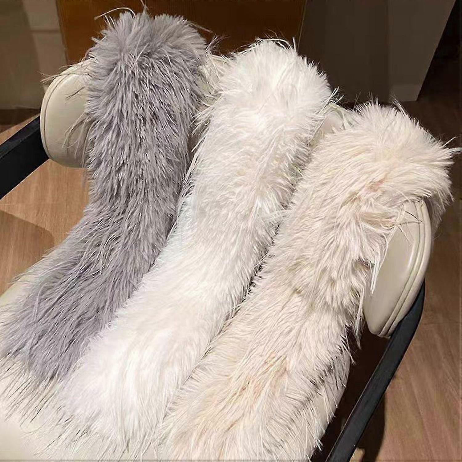 Jikaix Women Scarf Solid Color Thickened Warm Winter Scarf Soft Touch ...