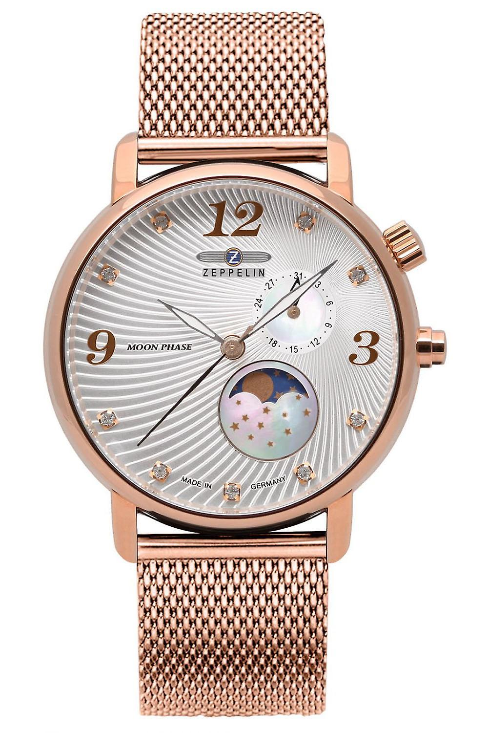 Zeppelin moon moon phase Swiss Quartz Analog Woman Watch with 7639M-4 ...