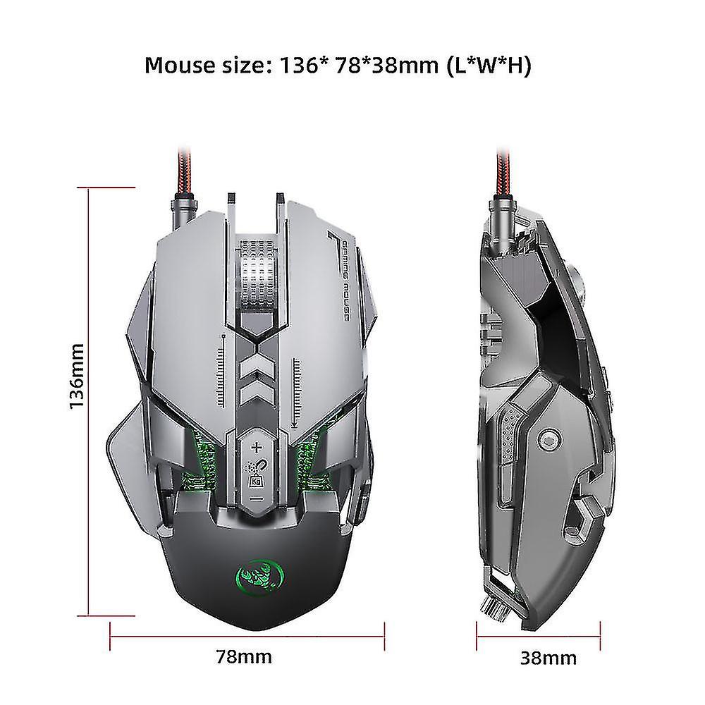 Shxx New Wired Mechanical Gaming Mouse, Luminous Ergonomics 7-key Macro ...
