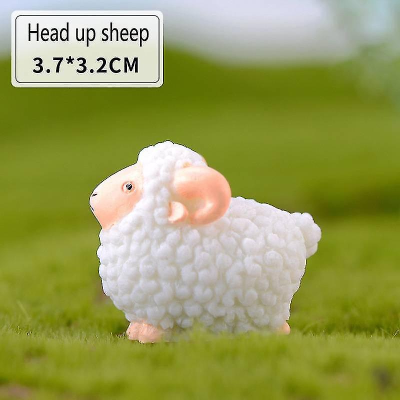 6pcs-set Miniature Sheep Figurines Sheep Cake Topper White Sheep Model ...